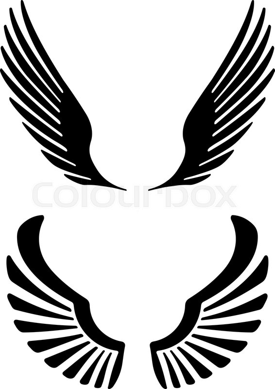 Two pair of decorative vector wings ... | Stock vector | Colourbox