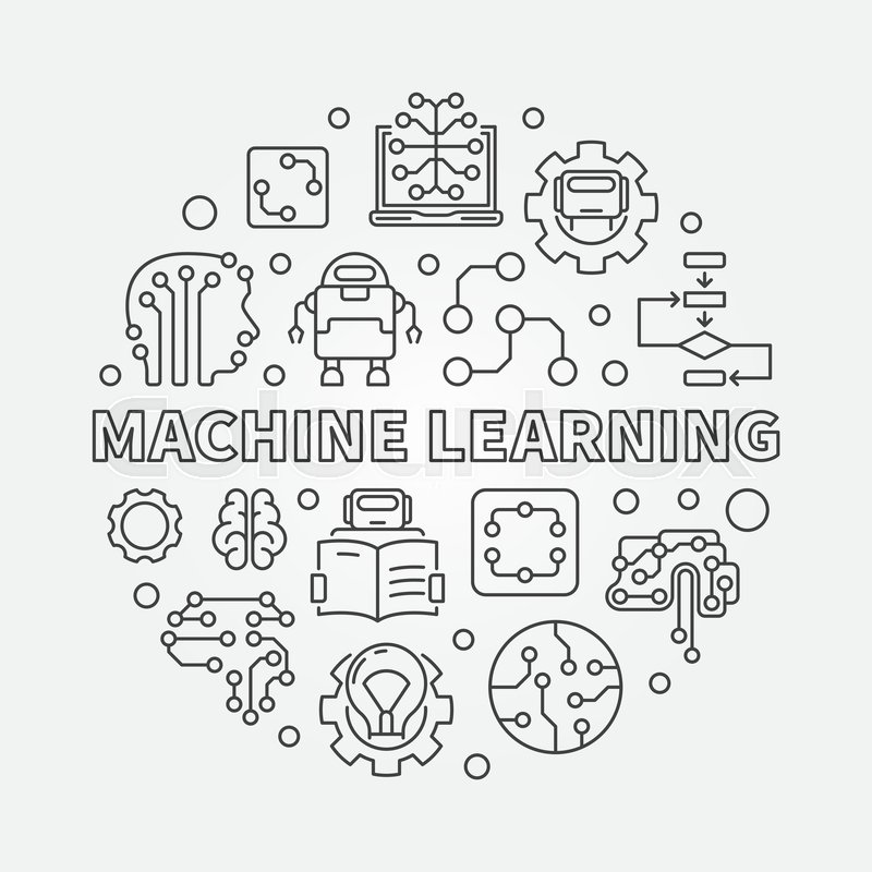 Machine Learning Concept round vector ... | Stock vector | Colourbox