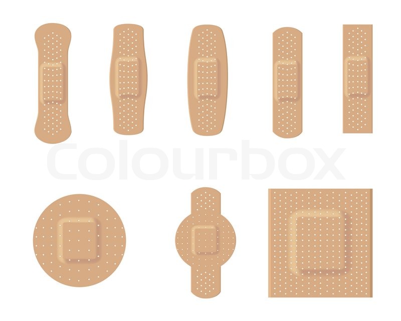 Bandages various sizes body color | Stock vector | Colourbox