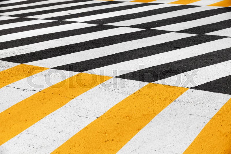 Pedestrian crossing road marking zebra ... | Stock image | Colourbox