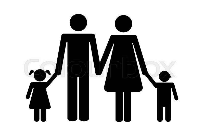 Family with two children pictogram ... | Stock-Vektor | Colourbox