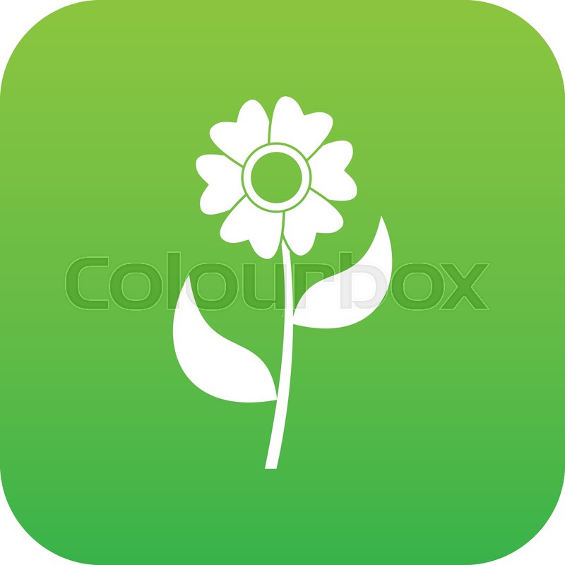Flower icon digital green for any ... | Stock vector | Colourbox