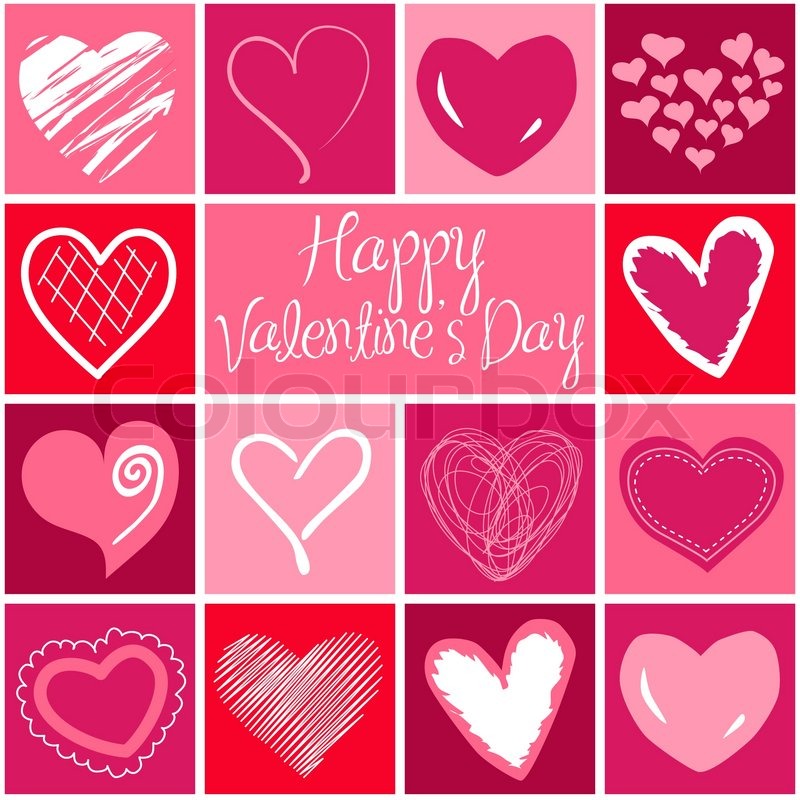 Valentine hjerte lykønskningskort ... | Stock vektor | Colourbox