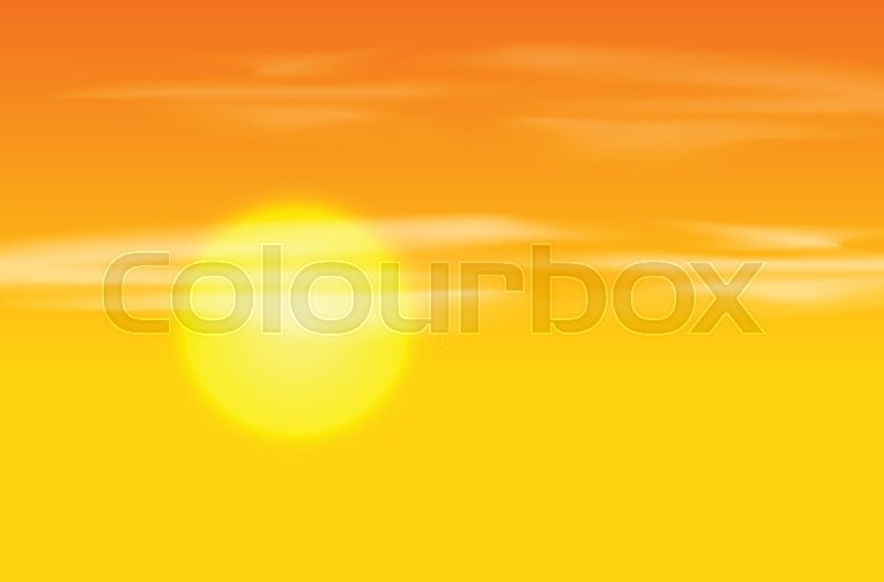 Yellow orange sunset background ... | Stock vector | Colourbox