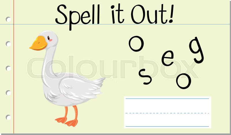 Spell it out duck illustration | Stock vector | Colourbox