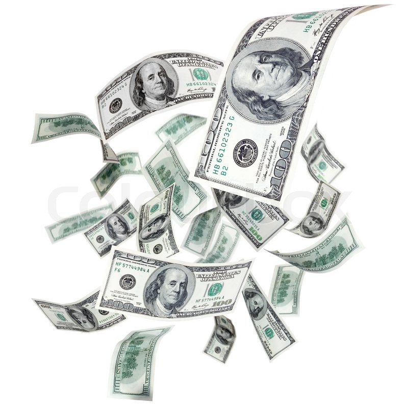 Flying dollars | Stock Photo | Colourbox