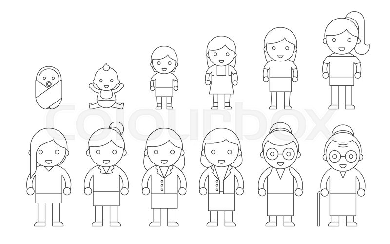 Human life cycle of female from ... | Stock vector | Colourbox