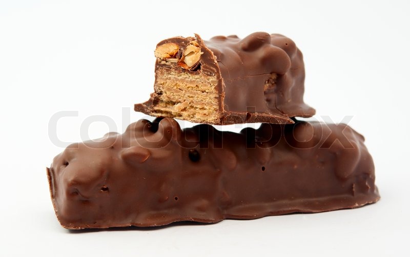Chocolate with nuts isolated | Stock image | Colourbox