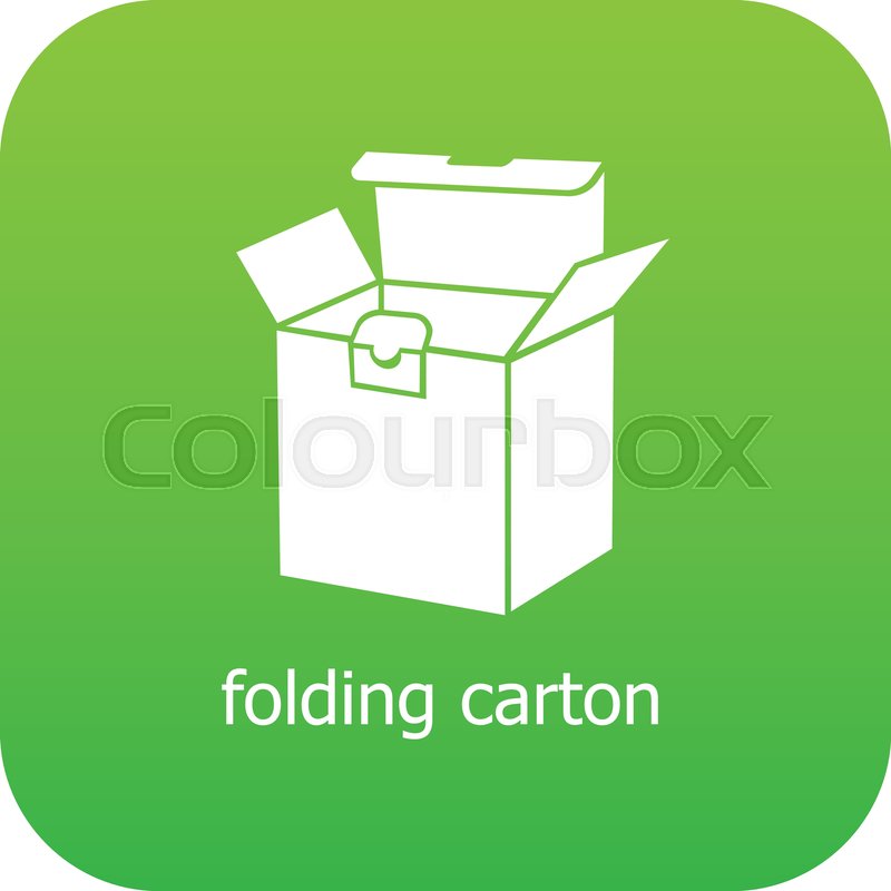 Folding carton icon green vector ... | Stock vector | Colourbox