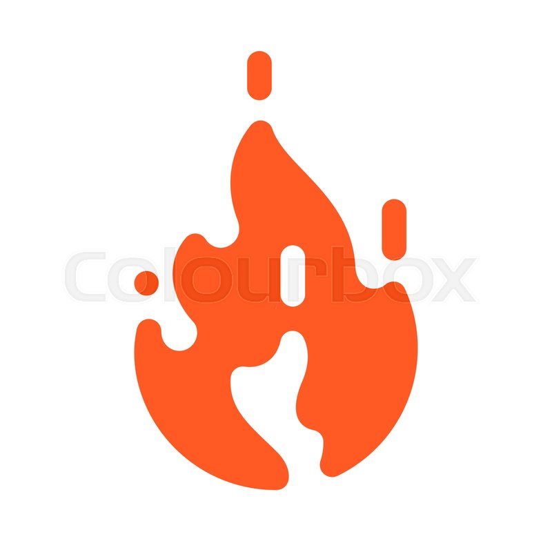 Fire flames with sparks, new red ... | Stock vector | Colourbox
