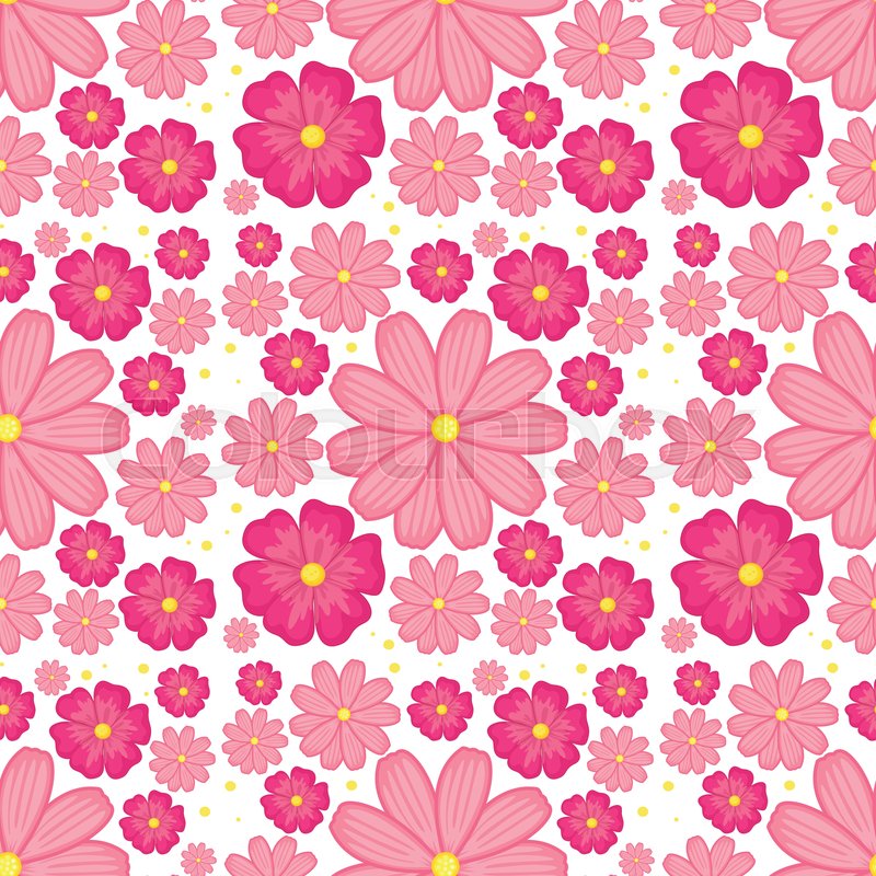 Pink flower seamless background ... | Stock vector | Colourbox