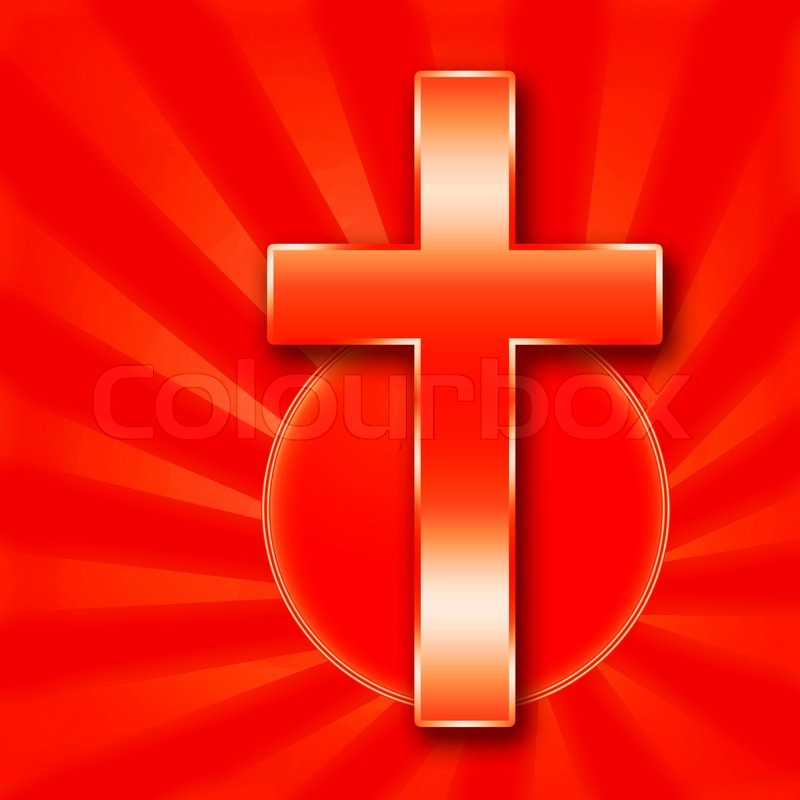 Christian Holy Cross illustration on red background | Stock Photo ...
