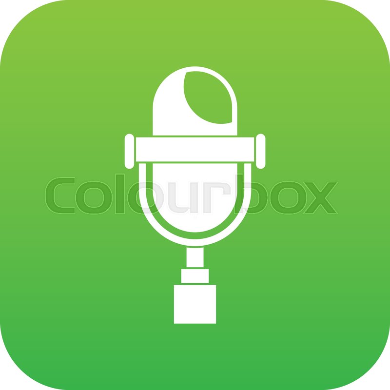 Retro microphone icon digital green ... | Stock vector | Colourbox