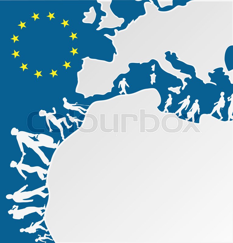 Immigration people silhouette moving ... | Stock vector | Colourbox