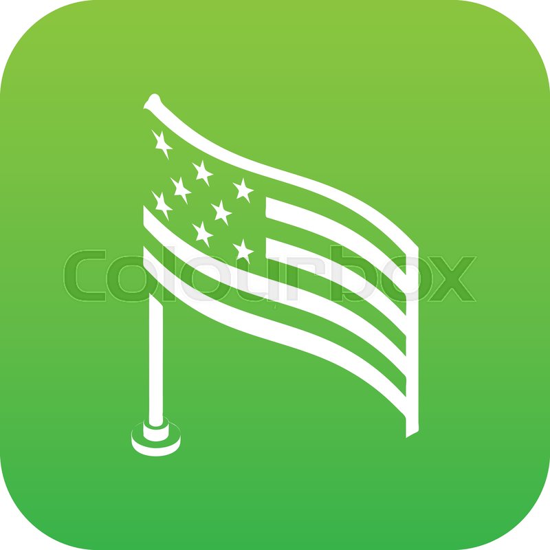 American flag icon green vector ... | Stock vector | Colourbox