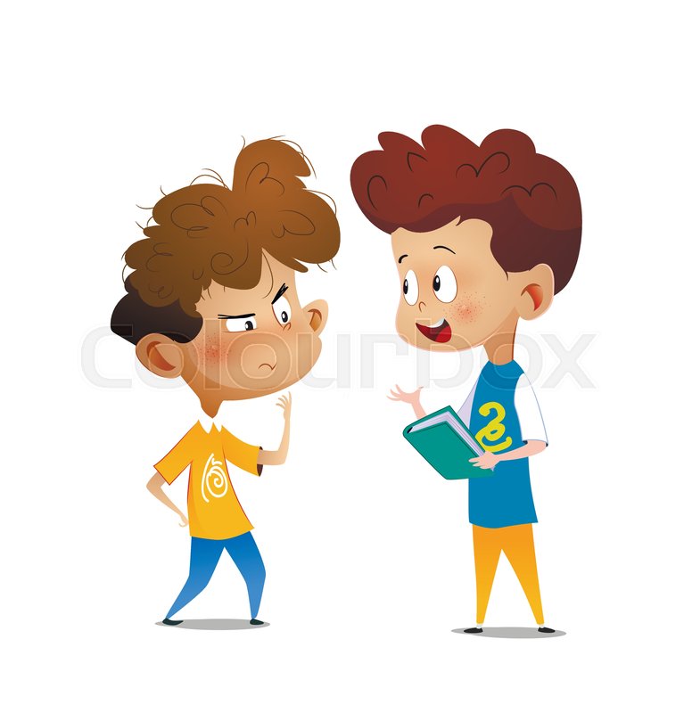 Kids discussing literature. Cartoon ... | Stock vector | Colourbox