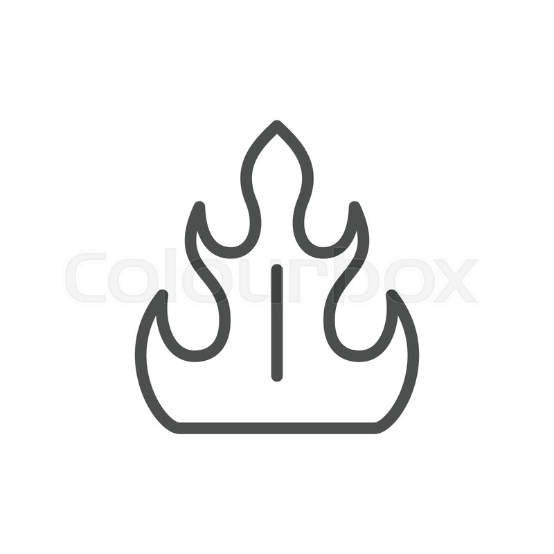 Fire line icon isolated on white. ... | Stock vector | Colourbox
