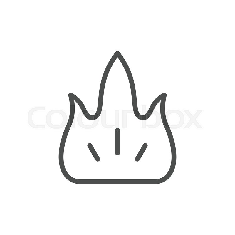 Fire line icon isolated on white. ... | Stock vector | Colourbox