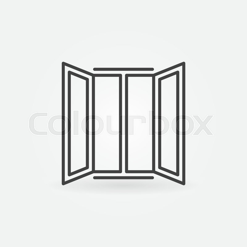 Opened window icon in outline style. ... | Stock vector | Colourbox