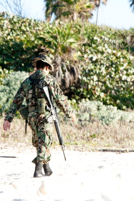 Mexican soldiers are checking coastline of boarder | Stock Photo ...