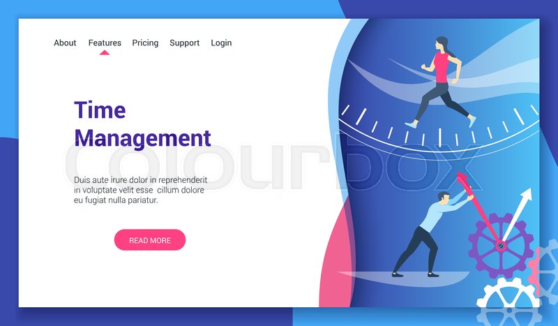 Flat design concept on time management ... | Stock vector | Colourbox