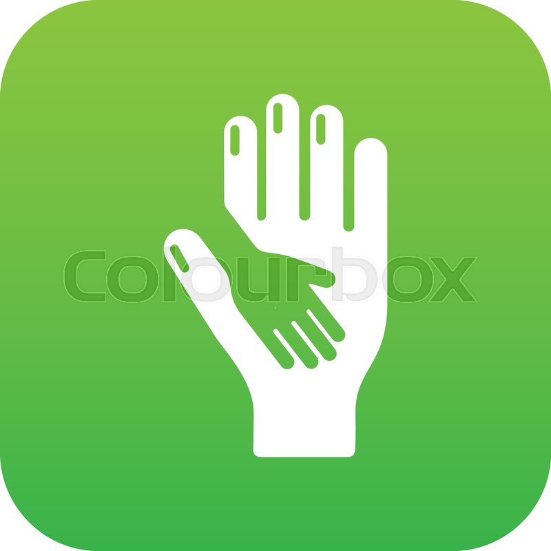 Caring hand icon green vector isolated ... | Stock vector | Colourbox