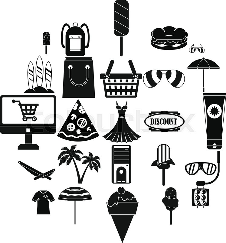 Shopping tour icons set. Simple set of ... | Stock vector | Colourbox