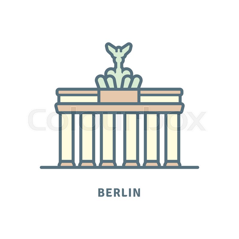 Germany line icon. Brandenburg gate ... | Stock vector | Colourbox