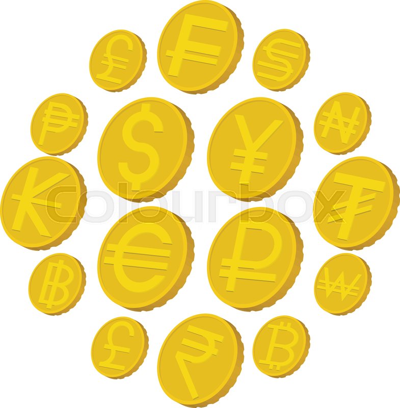 Currency icons set in cartoon style ... | Stock vector | Colourbox