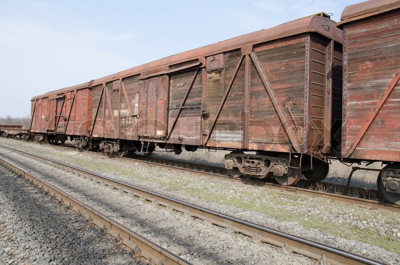 Old rusty train wagons | Stock image | Colourbox