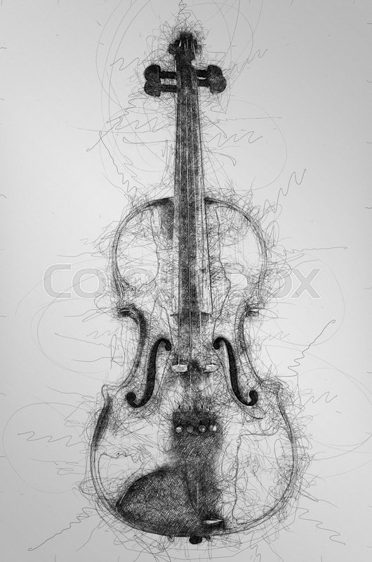 Violin Pencil Drawing