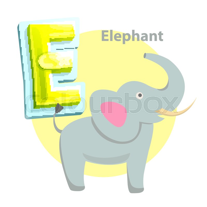 Elephant children alphabet animal with ... | Stock vector | Colourbox