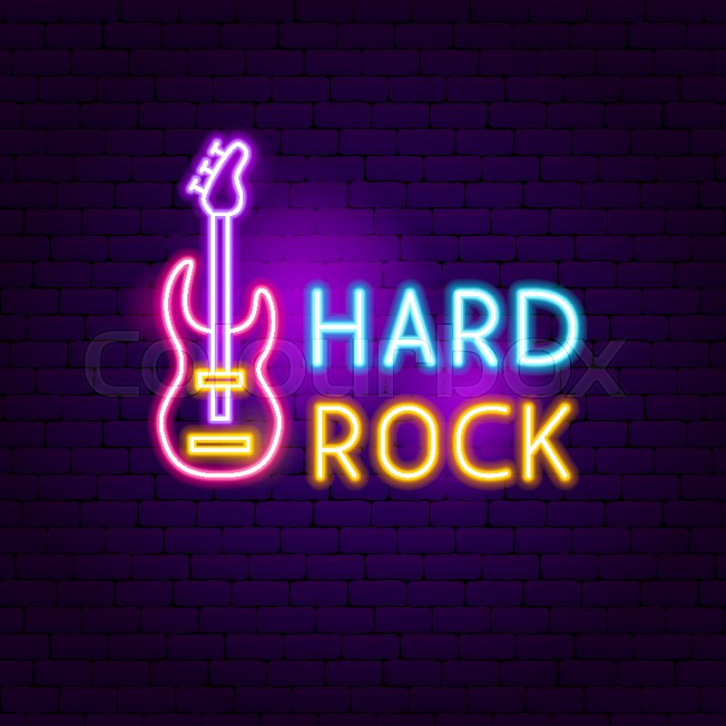 Hard Rock Neon Sign. Vector ... | Stock vector | Colourbox