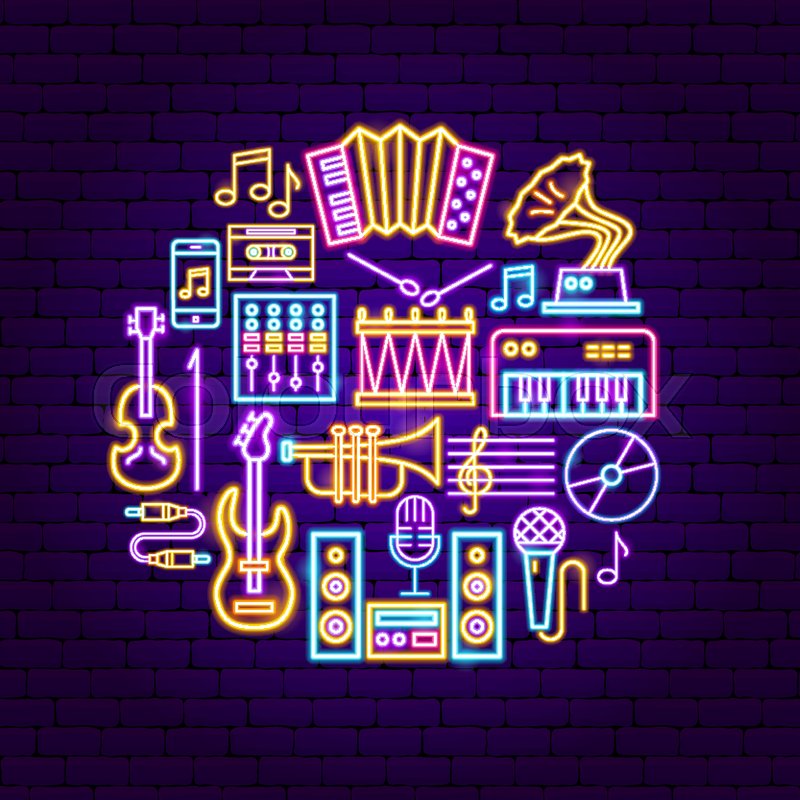 Music Neon Concept. Vector ... | Stock vector | Colourbox