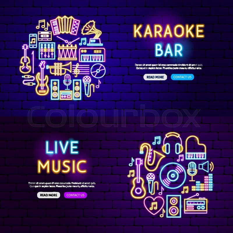 Music Website Banners. Vector ... | Stock vector | Colourbox
