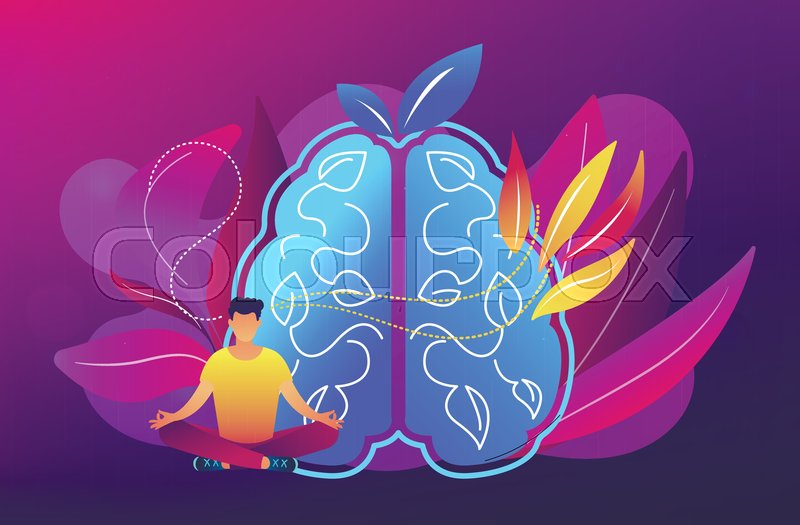 User practicing mindfulness meditation ... | Stock vector | Colourbox