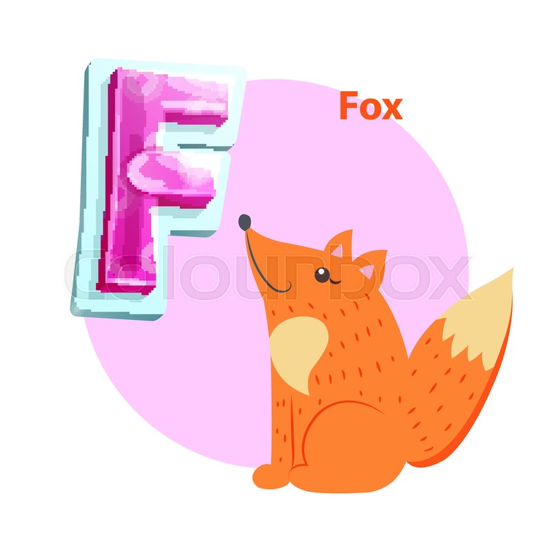 Fox animal for F letter abecedarian ... | Stock vector | Colourbox