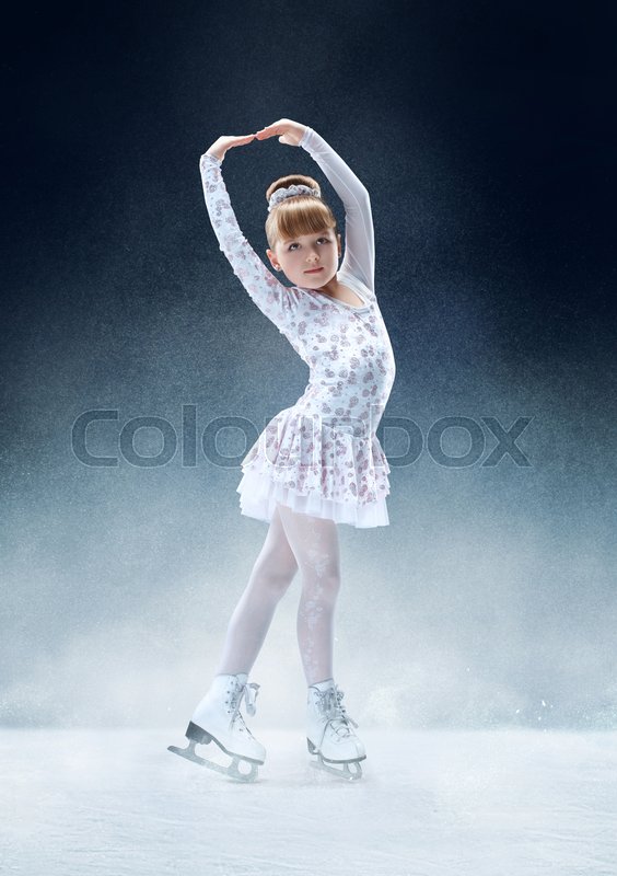 Little girl figure skating at the ... | Stock image | Colourbox