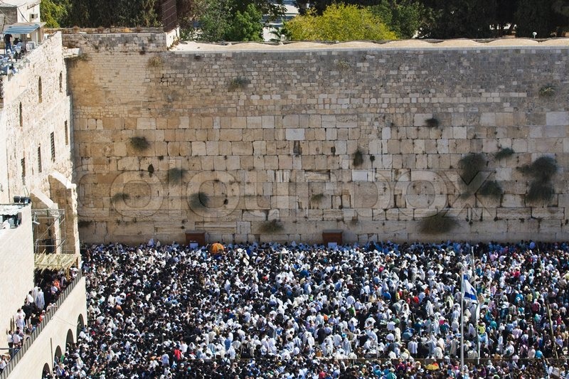 Prayer of Jews at Western Wall ... | Stock image | Colourbox