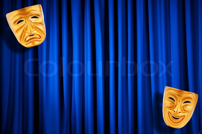 Theatre performance concept with masks | Stock image | Colourbox