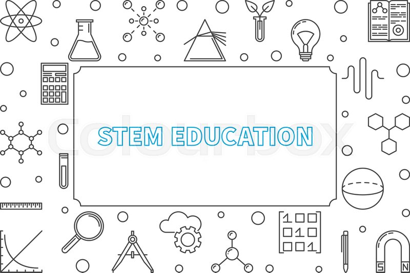 STEM education horizontal frame with ... | Stock vector | Colourbox