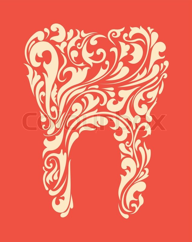 Abstract floral teeth | Stock vector | Colourbox