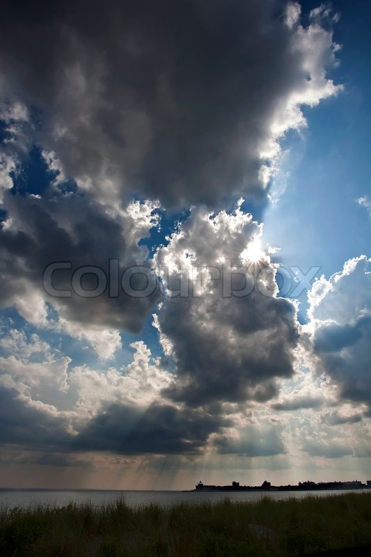 Heavy rain clouds in the blue sky | Stock image | Colourbox