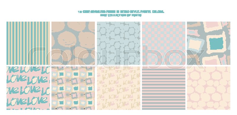 Set of 10 cute patterns. Collection of ... | Stock vector | Colourbox