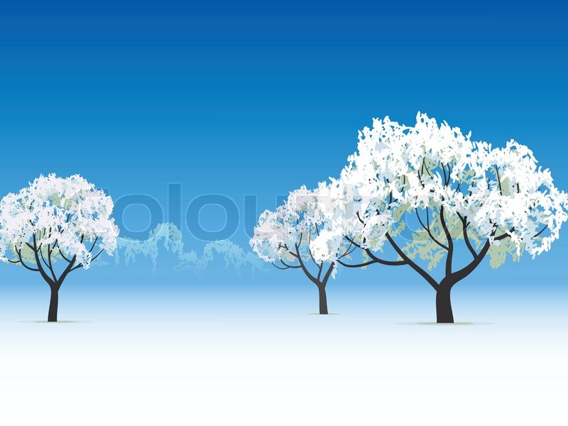 Frozen tree snow covered | Stock vector | Colourbox