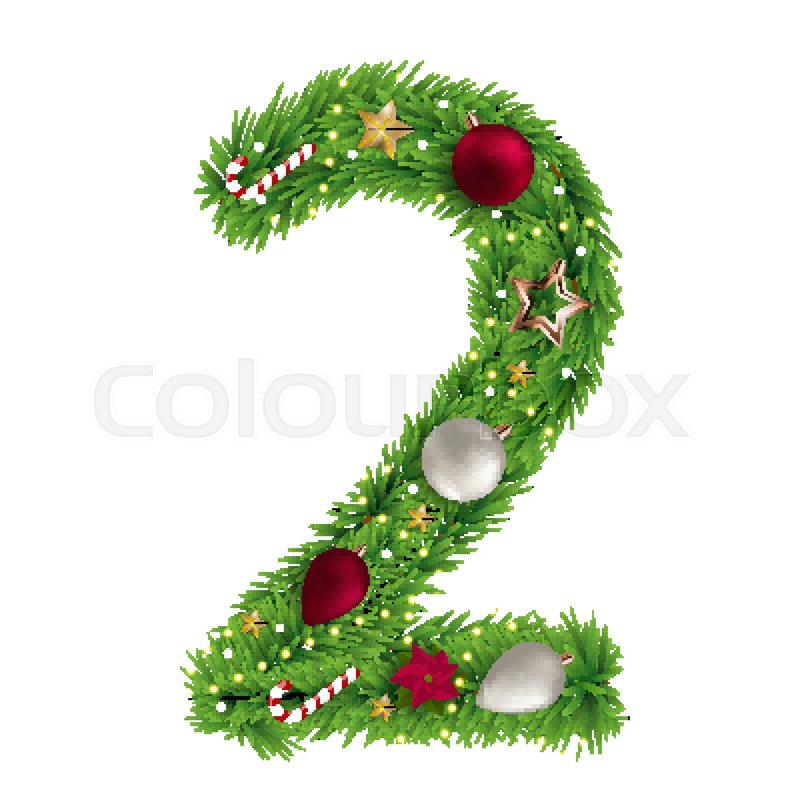Christmas alphabet number 2 vector ... | Stock vector | Colourbox