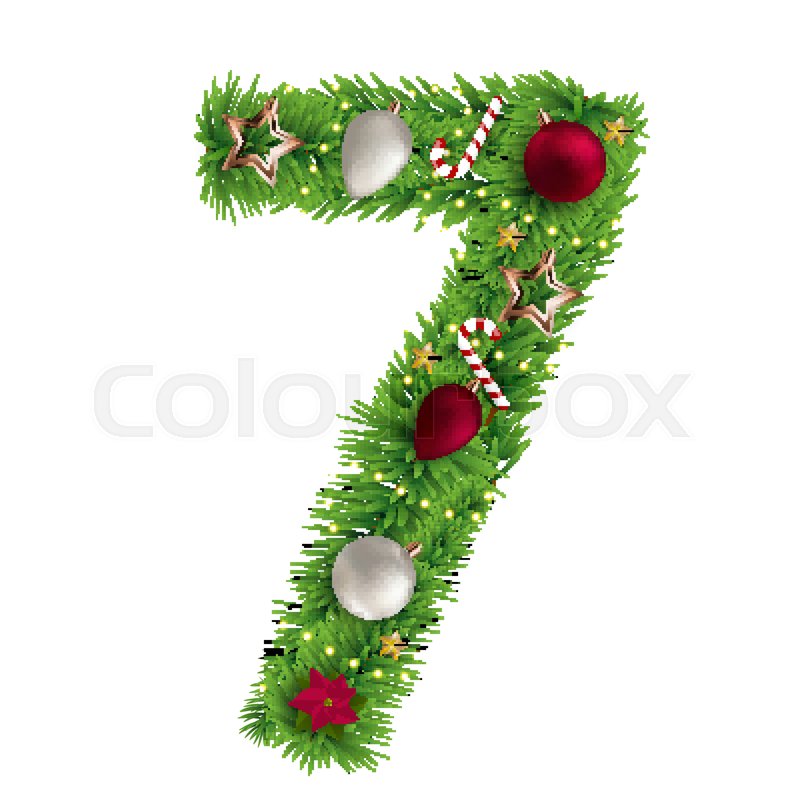 Christmas alphabet number 7 vector ... | Stock vector | Colourbox