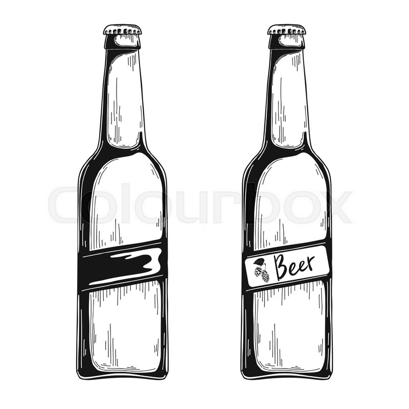 Beer Bottle Outline Sketch