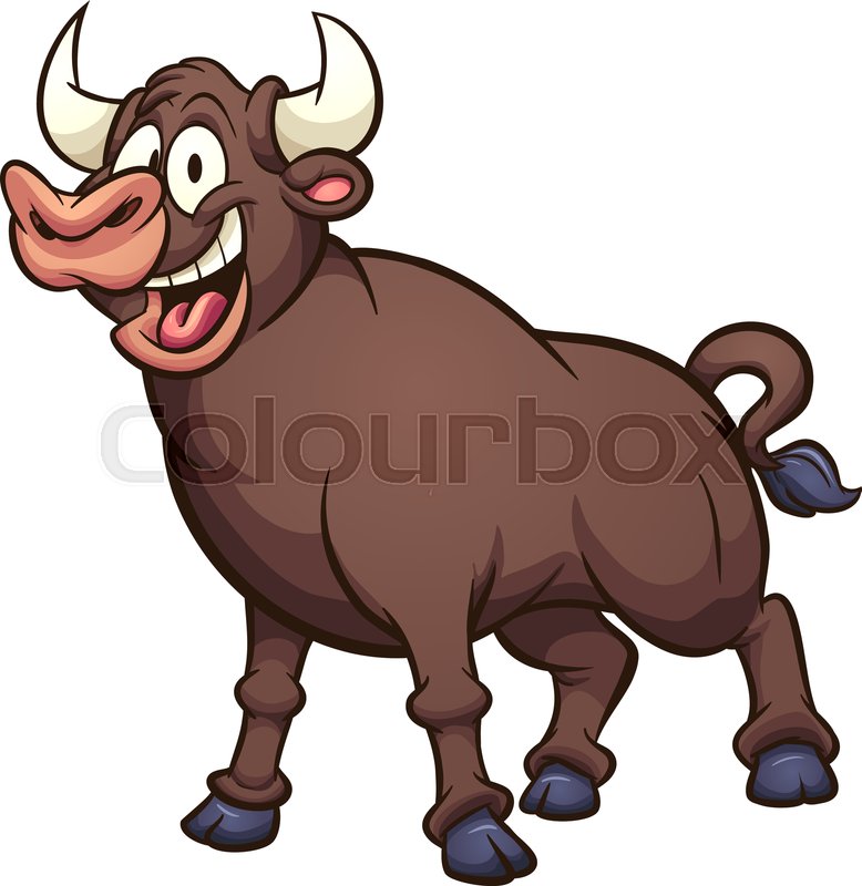 Happy cartoon bull. Vector clip art ... | Stock vector | Colourbox