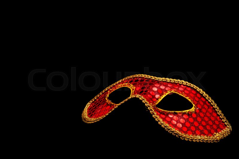 An elegant red and golden carnival mask ... | Stock image | Colourbox